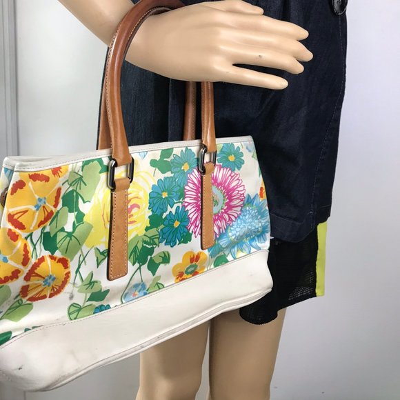 Coach | Bags | Coach Floral Multi Color Fabric Tote Bag | Poshmark
